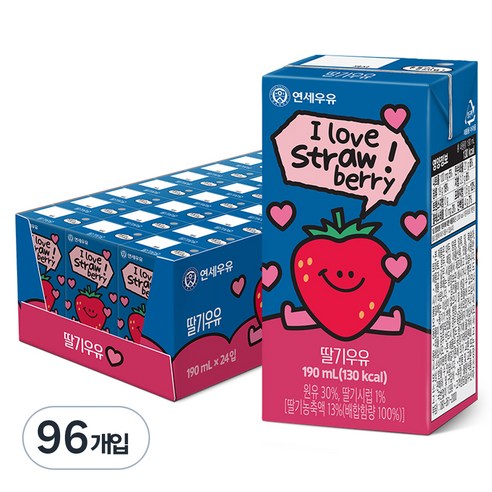'연세우유 딸기우유, 190ml, 96개' 최저가 검색, 최저가 64,570원 - 할인 알림