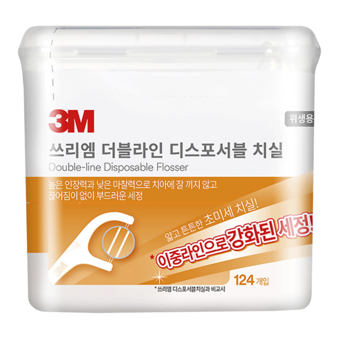 3M 雙線細滑牙線棒, 124支, 1盒 - 牙線 | 酷澎