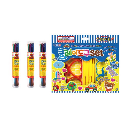 DONG-A Toru Line Clay Normal 3p + Paper Country 3000 Clay Tool Set, 12色 ...