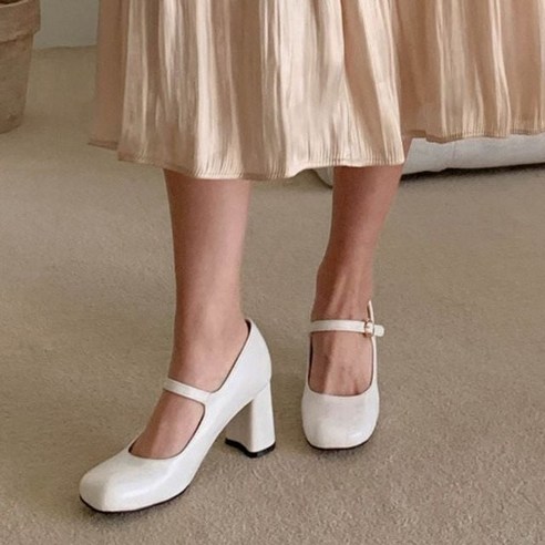 라운드 둥근코 발등 스트랩 메리제인 하이힐 통굽힐 sky+92596WZ - 힐/펌프스 | 쿠팡