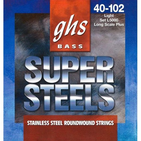 GHS Strings 4 Super Steels Stainless Steel Bass Strings Long Scale Plus ...