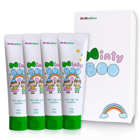 미미엔부 민티부 1450ppm 고불소 어린이치약 민트향, 100g, 4개 - 유아치약 | 쿠팡