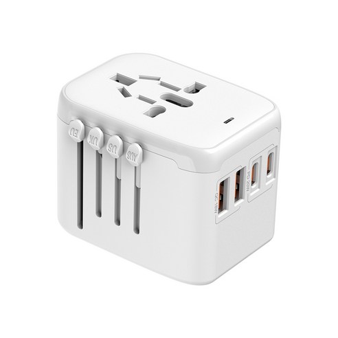 安瑟數位 2Type-C+2USB 快充旅行轉接頭 PD20W QC18W 萬國通用插座 2500W 白色, 1個, 白色2TypeC ...