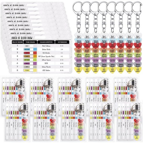 Cunno 40 Sets Order of Blood Draw Beads with Reference Card Phlebotomy ...