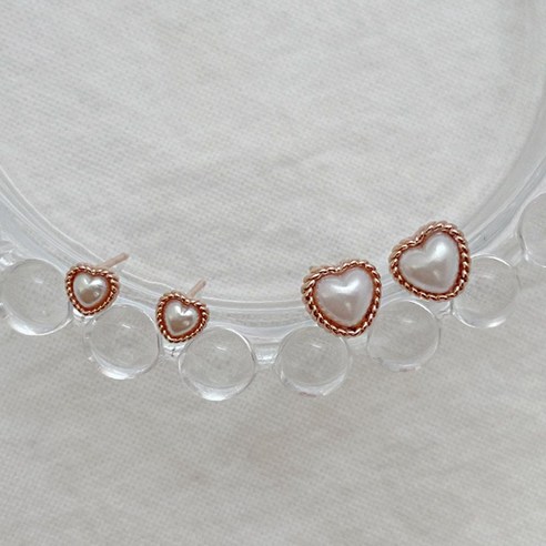 14K 핀 귀걸이 펄 하트 2종 택1 sky+787jq - 귀걸이 | 쿠팡