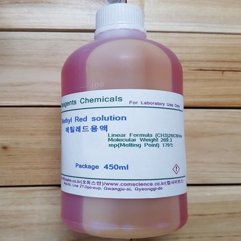 메틸레드용액 Methyl Red Solution 화)450ml - 기타화학약품 | 쿠팡