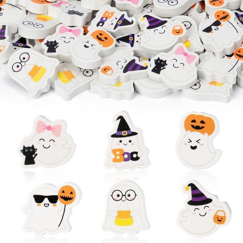 CJiangpo 120Pcs Halloween Mini Erasers - Cute Ghost Pencil Rubber ...