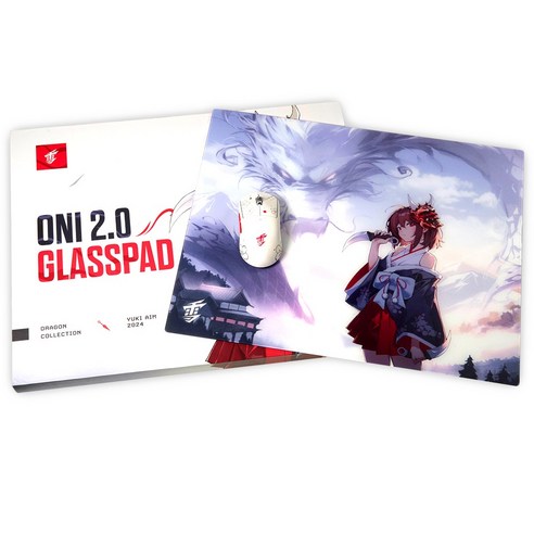 YukiAim 유키에임 Oni 2.0 오니 한정판 글래스 강화유리 게이밍 마우스패드 - 일반패드 | 쿠팡