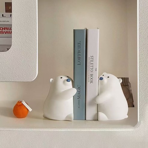 KamBoo 매력적인 북극곰 북엔드 - 수지 배터리 필요 없음 크리스마스 & 추수감사절 장식에 완벽함 - 책꽂이/북엔드 | 쿠팡