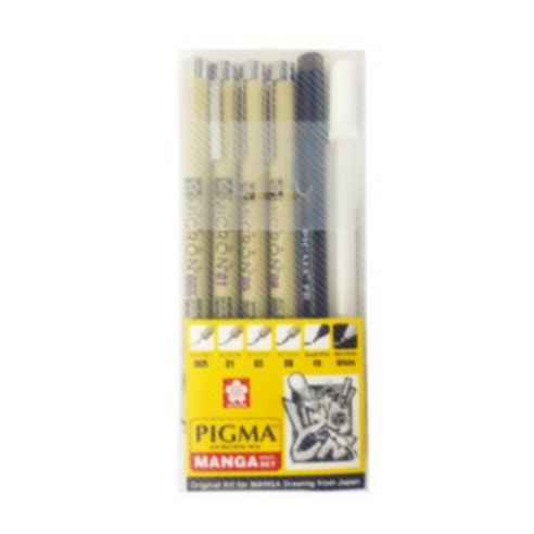 PIGMA 사쿠라 마이크론 망가 젤잉크펜 6종 세트, 혼합색상, 1개 - 펜/펜리필 | 쿠팡