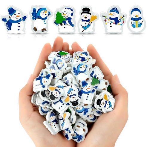 Tenare 150 Pcs Mini Cartoon Erasers Bulk Assortment Winter Theme ...