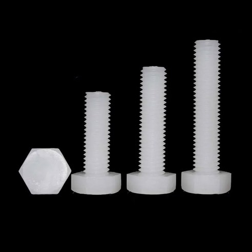 BTRHXHJ M3 M4 M5 M6 M8 PVDF 플라스틱 나사 볼트 외부 육각 나사 육각 머리 볼트 나사 손톱 부식 방지 ...