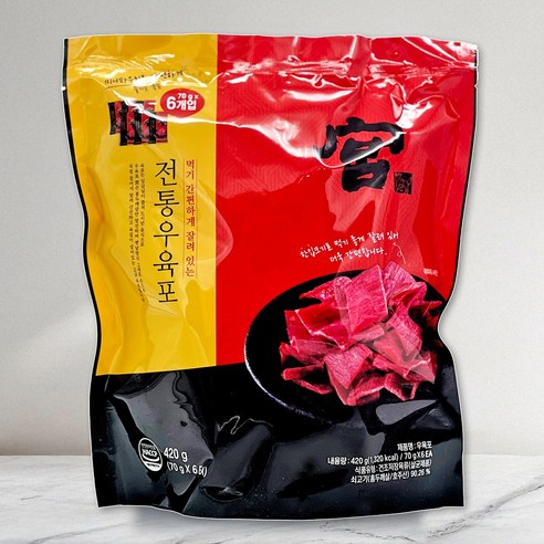 코스트코 궁 쇠고기 육포 70g x 6팩 프리미엄 선물세트, 420g, 1개 - 육포 | 쿠팡