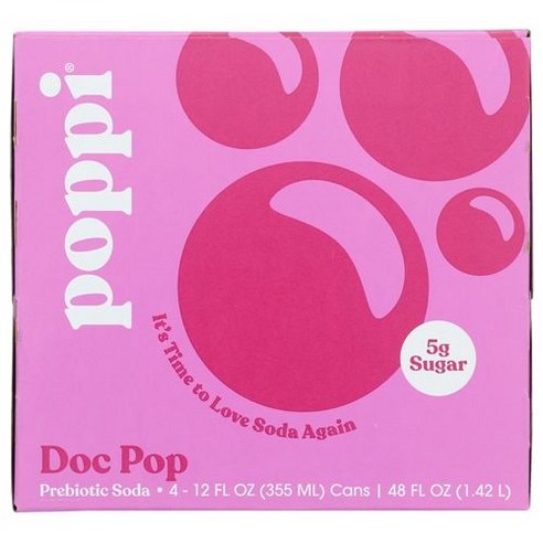 Poppi Prebiotic Soda Doc Pop -- 12 fl oz Each / 4 Pack - 열대과일주스 | 쿠팡