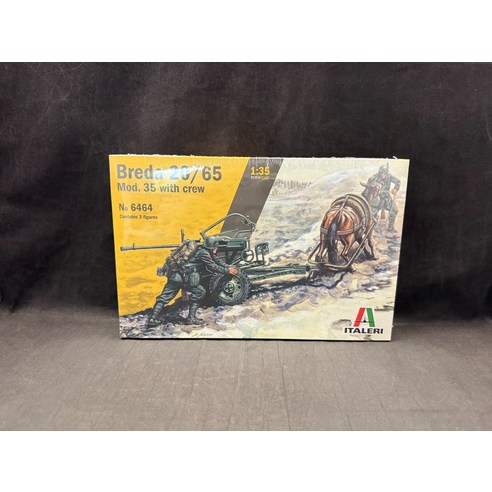Italeri Horse Drawn Breda 20/65 Mod. 35 w/Crew 1:35 Scale Plastic 디자인 ...