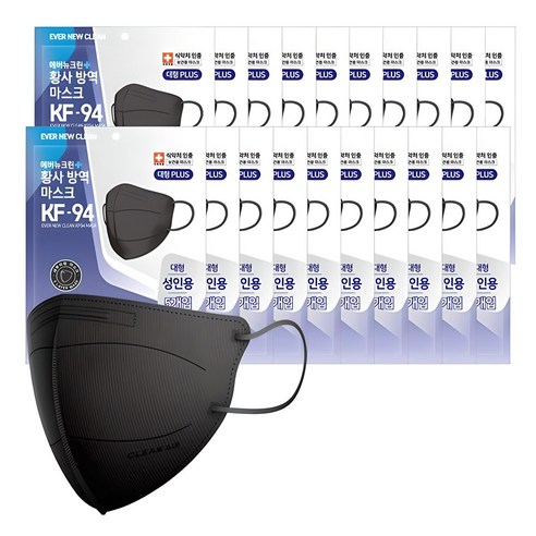 에버뉴크린 황사방역 마스크 성인용 KF94 특대형 - KF94이상 마스크 | 쿠팡