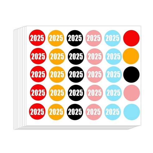 [ 1150040 ] 2025 Circle Dot Stickers 0.75 Inch File Folder Year ...