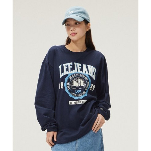 (매장정품) LEE 리 진스 그래픽 긴팔 티셔츠 네이비 LE2403LT03NA 90234 - 상의 | 쿠팡