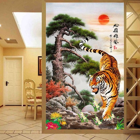 이샤오소나무와 호랑이 보석십자수 원형큐빅 구슬 대형 비즈십자수 DIY 집들이선물, 50*80, 1개 - 구슬/비즈DIY키트 | 쿠팡