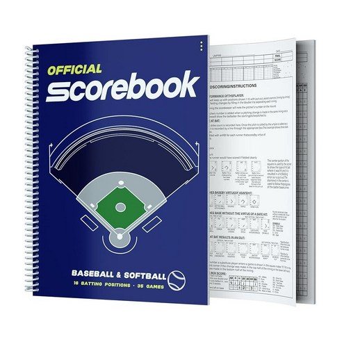 MR Baseball & Softball Scorebook 35 Games Baseball Score Keeping Book ...