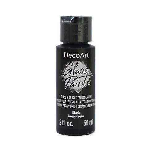 공예몰 DecoArt Glass Paint 2oz 20 Black 반무광 유리 세라믹 물감 - 아크릴물감 | 쿠팡