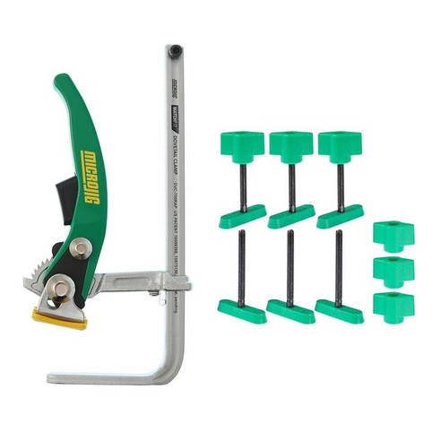 MICROJIG Matchfit 래칫 클램프 및 5.1cm2인치 도브테일 트랙 하드웨어 6팩 번들 - 트랙 톱 호환 피벗 방지 ...