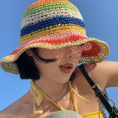 레인보우 버킷햇 여름 휴양지 비치 여행 동남아 sky+91249aw - 낚시모자 | 쿠팡