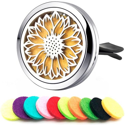 Sunshine Flower Car Essential Oil Diffuser Vent Clip 30mm Stainless ...