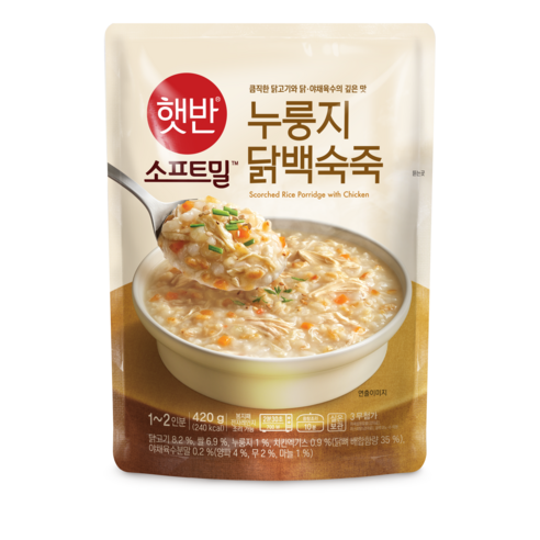 (상온) 비비고 누룽지닭백숙죽 420g, 420g, 3개 - 즉석죽 | 쿠팡