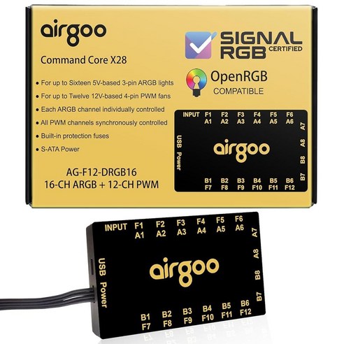 Airgoo Command Core X28 16-Channel ARGB Controller & 12-Channel PWM Fan ...